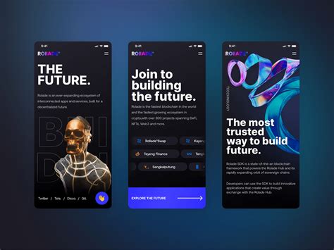 Modern Crypto NFT Mobile App Onboarding Dark Mode Behance