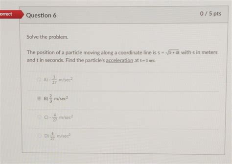 solved orrect question 6 0 5 pts solve the problem the