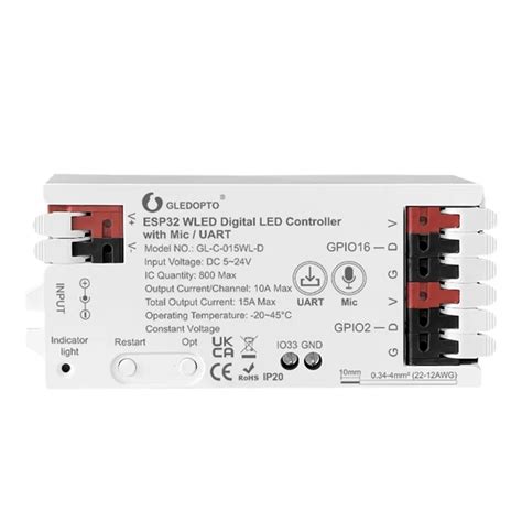 Esp32 Wled Led Light Strip Controller Mic Uart Download Music1363 £21 46 Picclick Uk