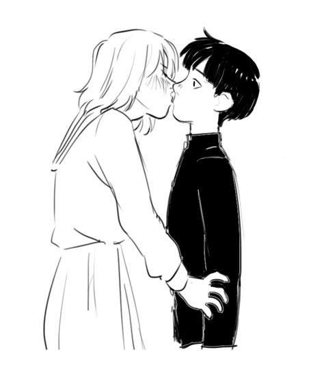 Emi Mob Psycho 100 Kageyama Shigeo Mob Psycho 100 1babe 1girl Black Hair Blush Bowl Cut