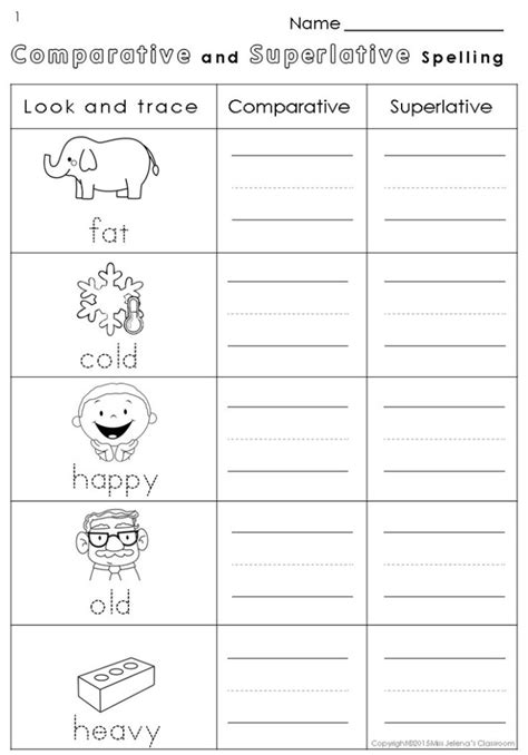 Comparative Adjective Worksheets For Kindergarten