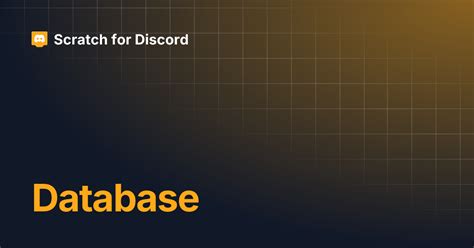 Database Scratch For Discord