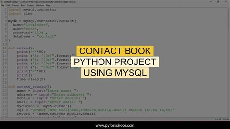 Contact Book Python Project Youtube