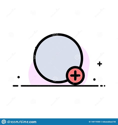 Basic Plus Sign Ui Business Flat Line Filled Icon Vector Banner Template Stock Vector
