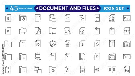 Document Outline Icon Set Documents Symbol Collection Different