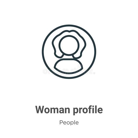Woman Profile Outline Vector Icon Thin Line Black Woman Profile Icon Flat Vector Simple