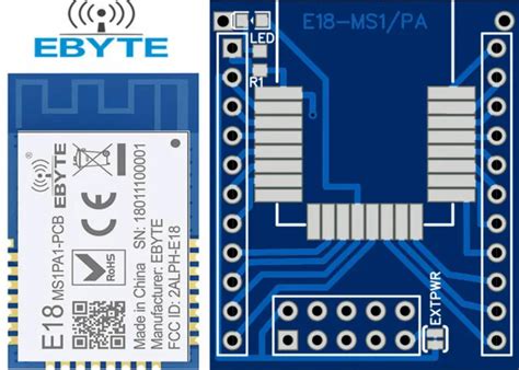 cc2530 cc2591 zigbee e18 ms1pa2 pcb module avec débogage port breakout