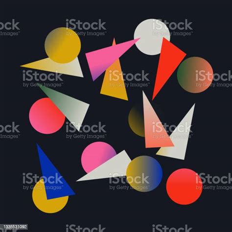 Generative Design Artwork Of Abstract Vector Generated Shapes Composition Stock Illustration