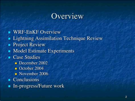 PPT WRF EnKF Lightning Assimilation Real Observation Experiments Overview PowerPoint