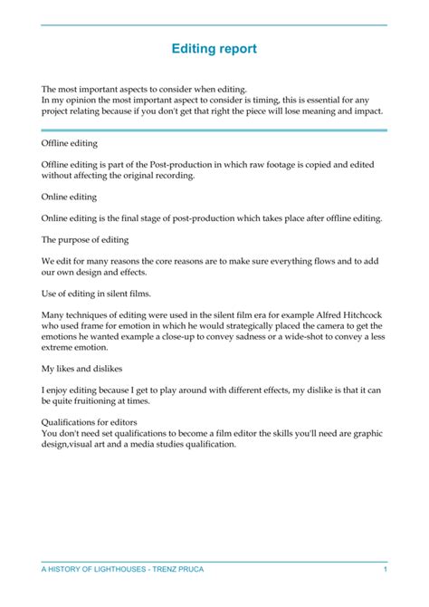 Editing Report The Most Important Aspects To Consider When Editing