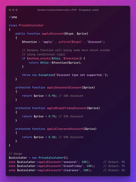 Emmanuel Arthur On Linkedin 🚀 Dynamic Function Calls In Php A Neat