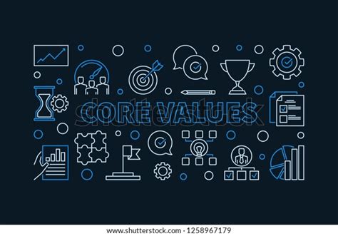 Vector Core Values Horizontal Concept Linear Stock Vector Royalty Free 1258967179 Shutterstock