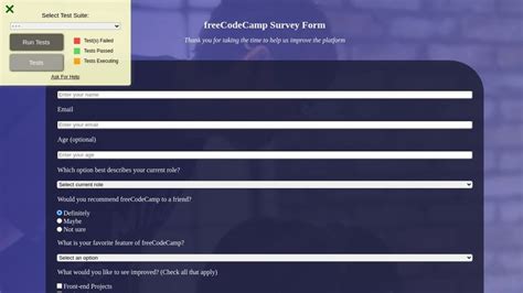 Survey Form With Codepen