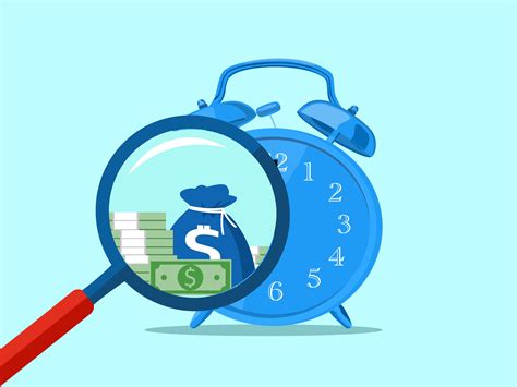 Magnifying Glass And Clock The Concept Of Time Is The Most Valuable