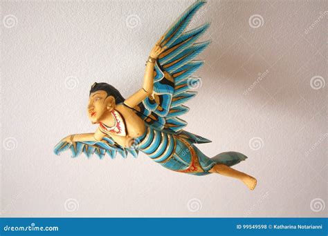Handcrafted And Painted With Gold Indonesian Angel Flying Stock Photo Image Of Cultural