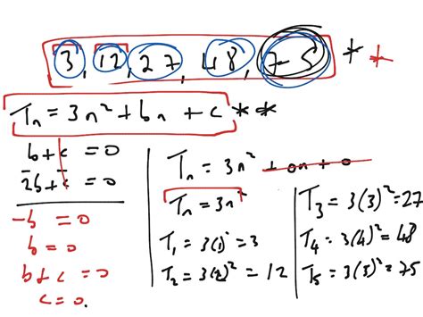 Showme Quadratic Sequences