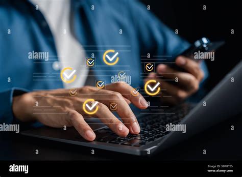 Document Checklist And To Do List With Digital Task Management Icons Progress Tracking