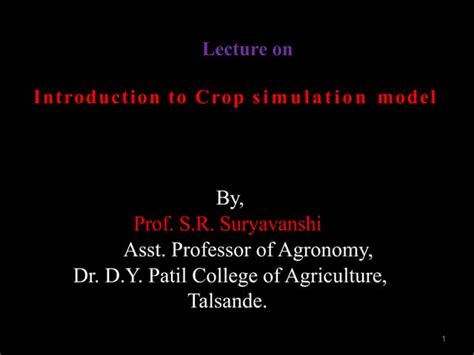 Crop Simulation Model Pdf Agriculture Industries