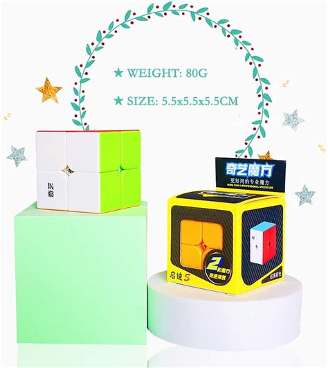 Toyess Speed Cube 2×2 Stickerless Smooth Magic Cube 2x2x2 Professional Puzzle Cube Brain