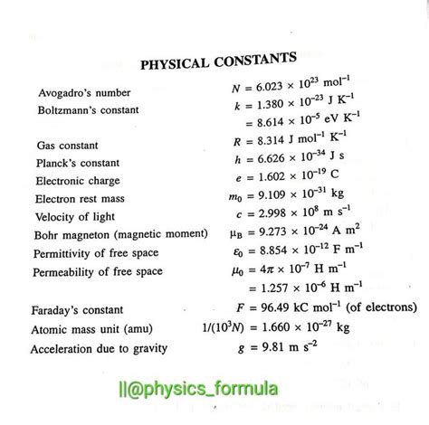 Physics Formula Physics Formula En Instagram Physical Constant Follow🥉 Physics