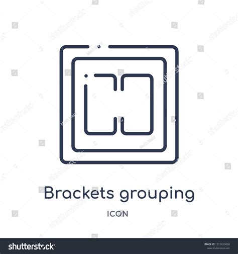 Brackets Grouping Icon Signs Outline Collection Stock Vector Royalty Free 1315929068