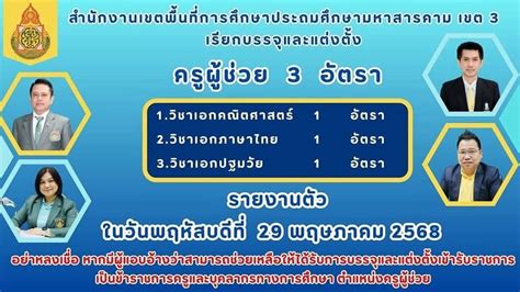 ครูตั้ง 🎊สพป มหาสารคาม เขต 3 บรรจุรอบต่อไป 🌏เอกคณิต 1 Facebook