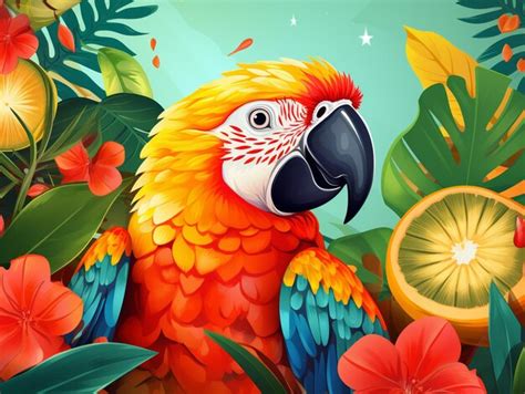 Premium Ai Image Parrot Illustration