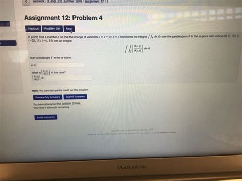 Solved Webwork Z Engr 233 Summer 2019assignment 124