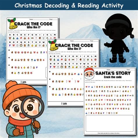 Christmas Crack The Code Worksheets Who Am I Christmas Decoding