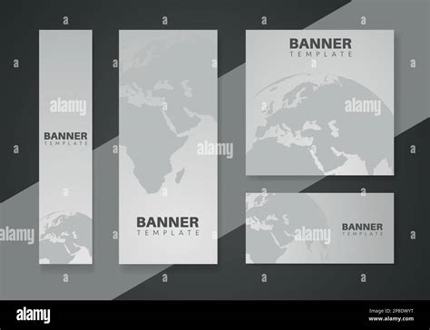 Abstract World Concept Banner Design Web Template Set Horizontal Header Web Banner Modern