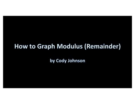 Ppt How To Graph Modulus Remainder