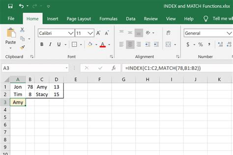 How To Use The INDEX And MATCH Function In Excel