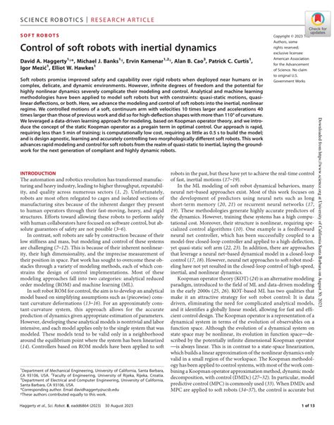 Pdf Control Of Soft Robots With Inertial Dynamics