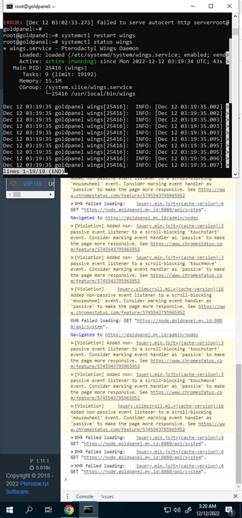 Wings Eror · Issue 372 · Pterodactyl Installerpterodactyl Installer