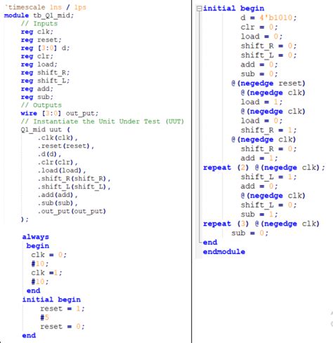 Solved The Test Bench Code Of Part A Is Shown Below Chegg