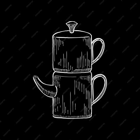 커피 메이커의 빈티지 일러스트 무료 벡터