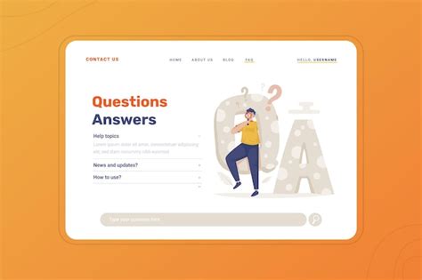 Premium Vector | Questions and answers illustration on landing page ...