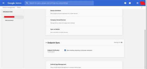 endpoint verification for g suite extension and configure settings