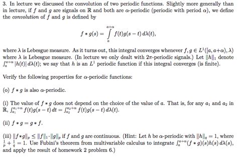 3 in lecture we discussed the convolution of two