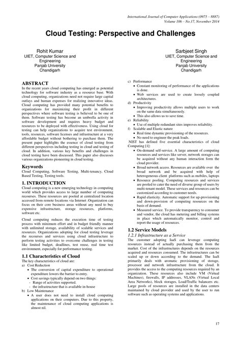 PDF Cloud Testing Perspective And Challenges
