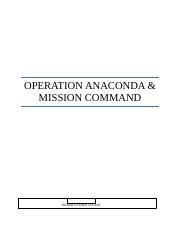 Mission Command Docx OPERATION ANACONDA MISSION COMMAND SENIOR LEADER COURSE OPERATION