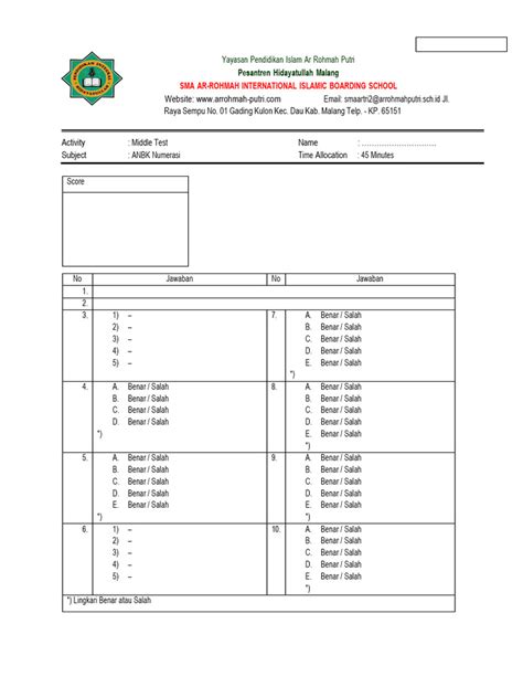 1 Soal Middle Test 1 Pdf