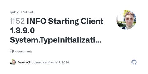 info starting client 1 8 9 0 system typeinitializationexception the