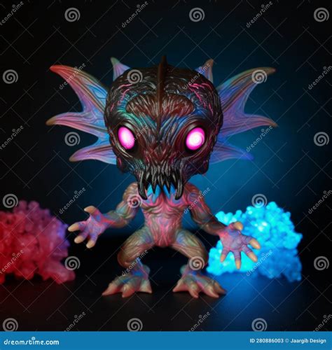 Image with Demogorgon Funko Pop Black Background Stock Illustration ...