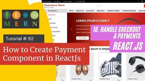 React Js Tutorial 92 How To Create Payment Component In Reactjs E Commerce Site Youtube