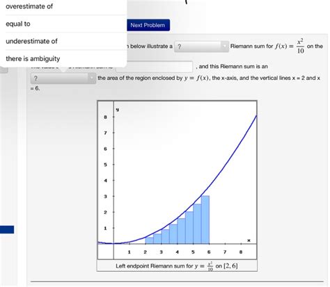 solved riemann sum for f x on the 6 points a the