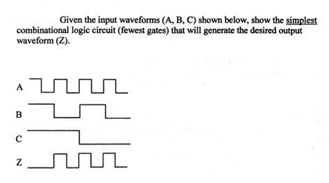 Solved Given The Input Waveforms A B C Shown Below Show