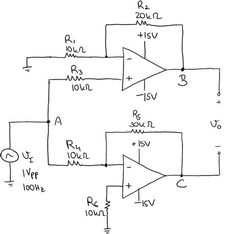 solved assuming ideal op amps sketch the voltage waveforms at nodes b