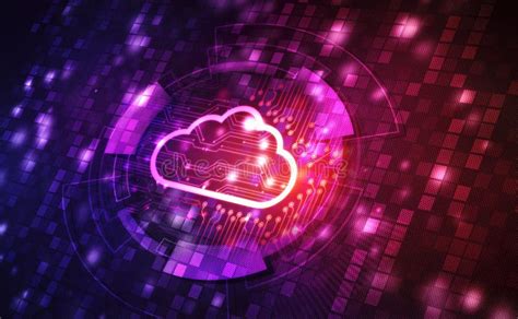 Digital Cloud Computing Concept Background Cyber Technology Internet