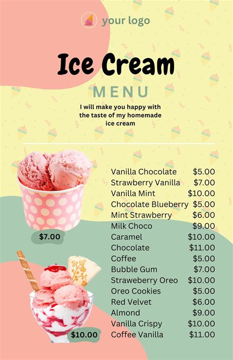 Ice Cream Menu Templates Friendly Brown Ice Cream Menus Venngage